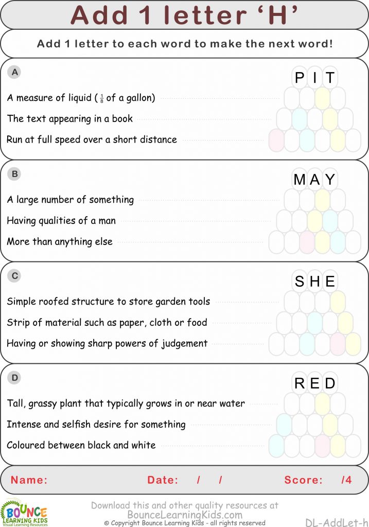 Add 1 Letter - PORTALLAS