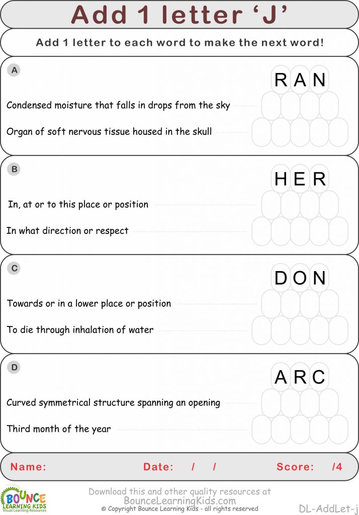 Add 1 Letter - PORTALLAS