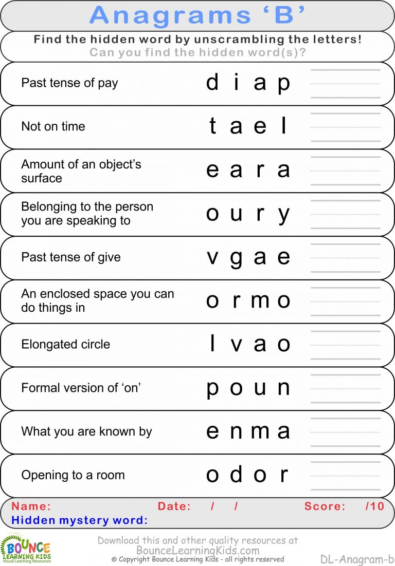 Anagrams - PORTALLAS