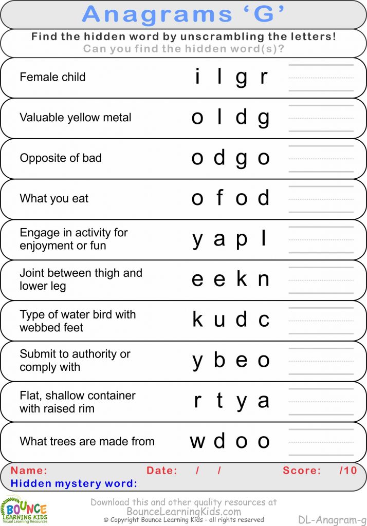 Anagrams - PORTALLAS