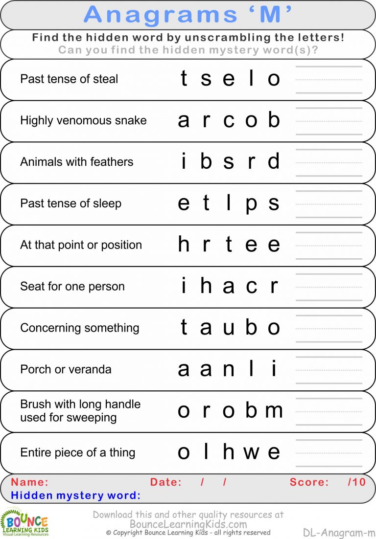 Anagrams - PORTALLAS