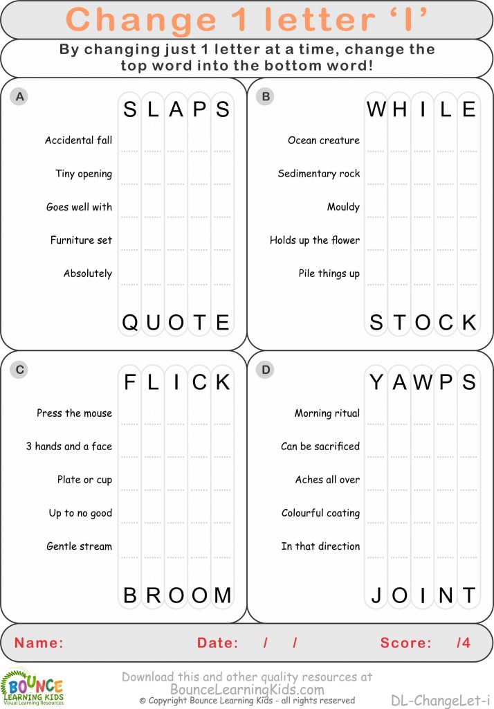 Change 1 Letter - PORTALLAS