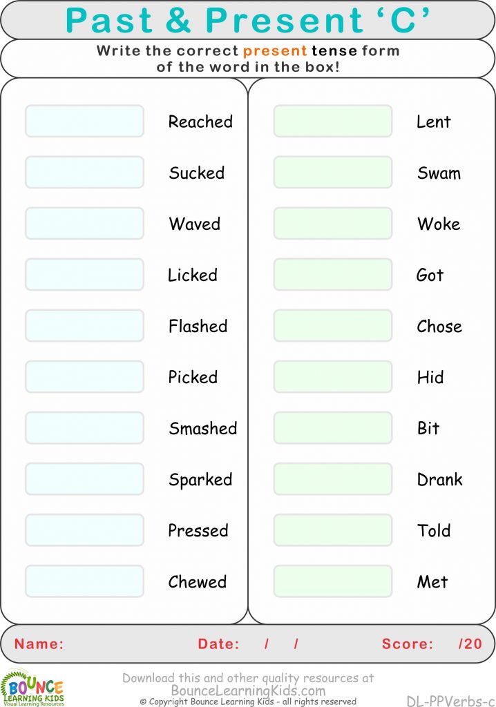 Past & Present tense verbs - PORTALLAS