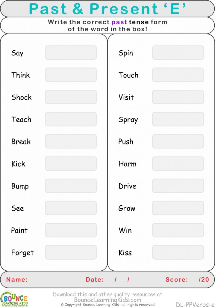 Past & Present tense verbs - PORTALLAS