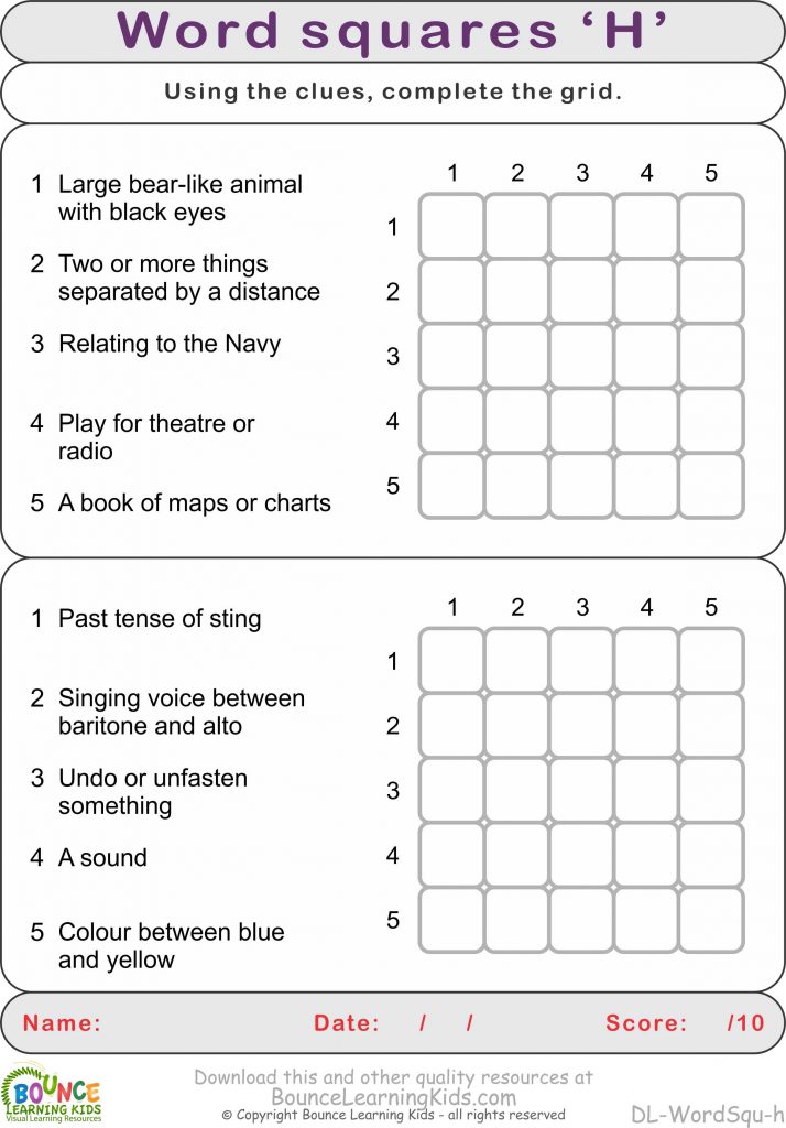 Word Squares - PORTALLAS